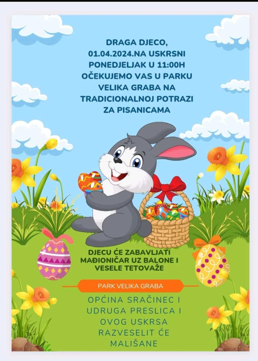 SRAČINEC: Na Uskrsni ponedjeljak u parku Velika graba pridružite se ...